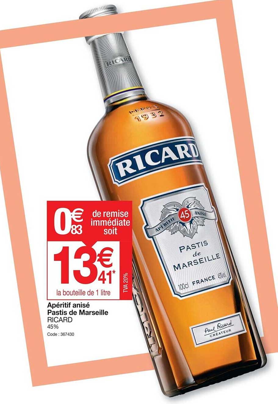 Offre Pastis De Marseille Ricard chez Carrefour