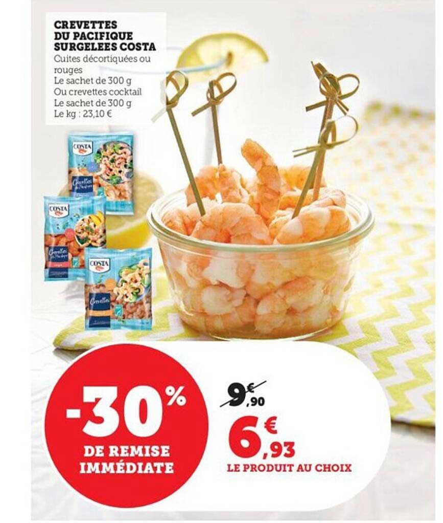 Promo Crevettes Du Pacifique Surgelées Costa chez Super U - iCatalogue.fr