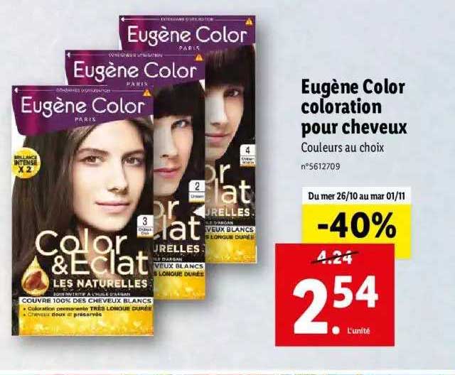 Promo Eugène Color Coloration Pour Cheveux chez Lidl - iCatalogue.fr
