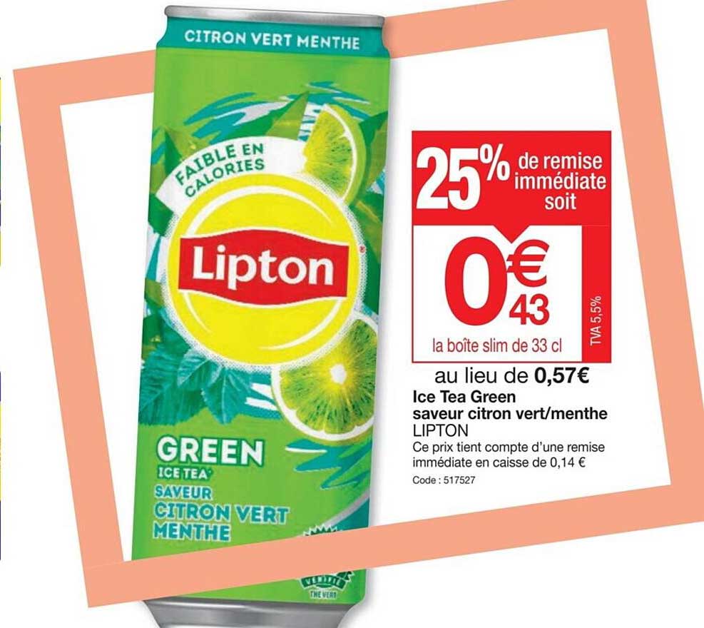 Promo Ice Tea Green Saveur Citron Vert-menthe Lipton chez Promocash ...