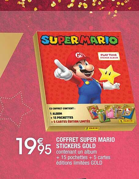 Promo Coffret Super Mario Stickers Gold chez Cora - iCatalogue.fr