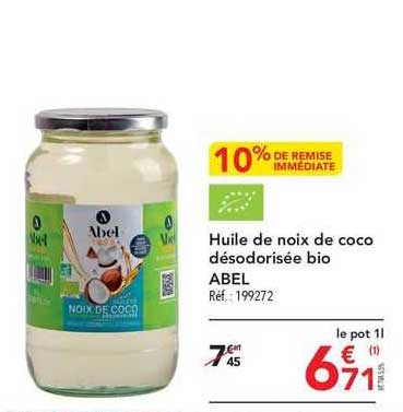 Promo Huile De Noix De Coco Désodorisée Bio Abel chez METRO - iCatalogue.fr