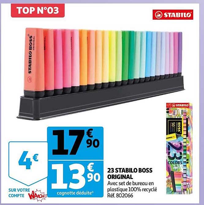 Promo 23 Stabilo Boss Original chez Auchan - iCatalogue.fr