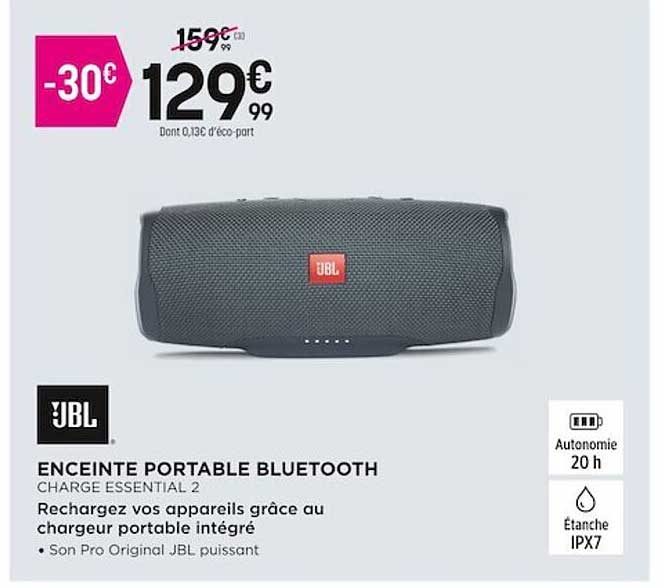 Promo Enceinte Portable Bluetooth Jbl chez Pulsat - iCatalogue.fr Promo Enceinte Portable Bluetooth Jbl chez Pulsat - iCatalogue.fr