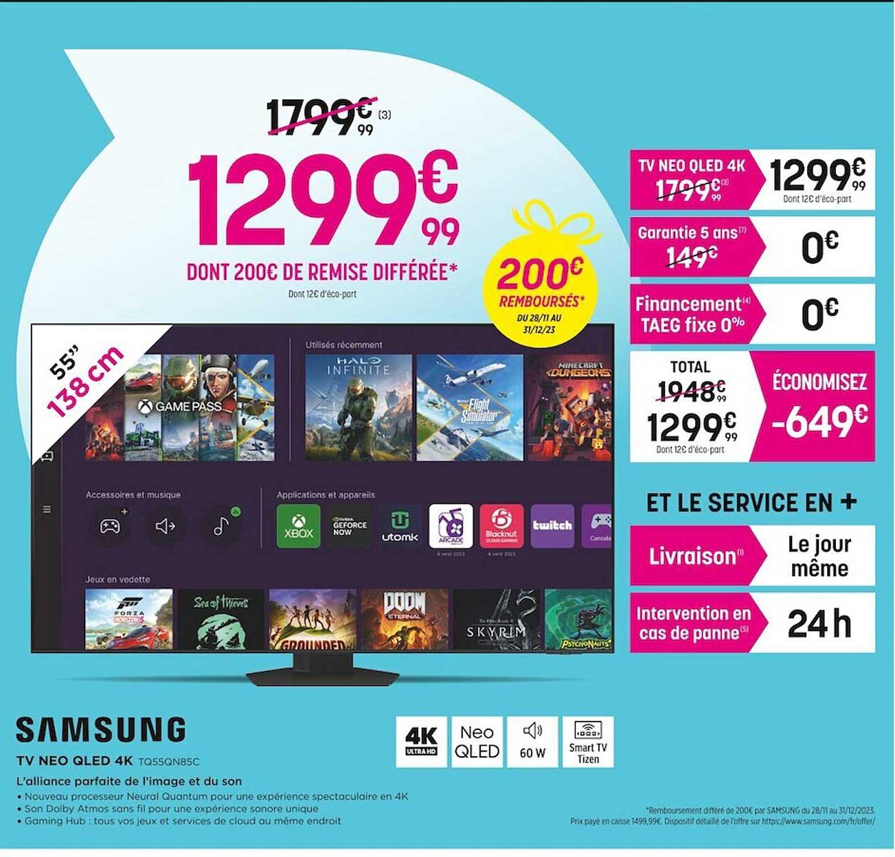 Promo Tv Neo Qled 4k 55" 138 Cm Samsung chez Pulsat - iCatalogue.fr