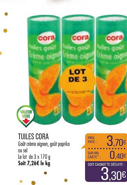 Promo Tuiles Cora chez Match - iCatalogue.fr