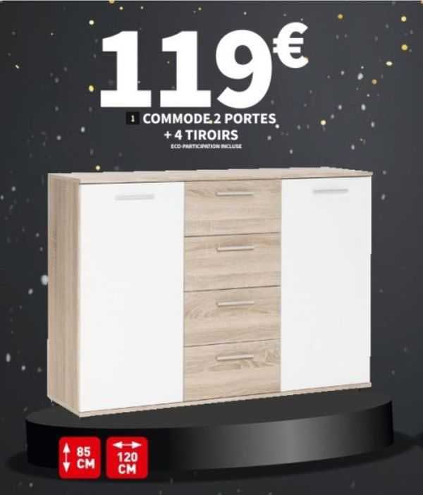 Promo Commode 2 Portes + 4 Tiroirs chez Conforama - iCatalogue.fr
