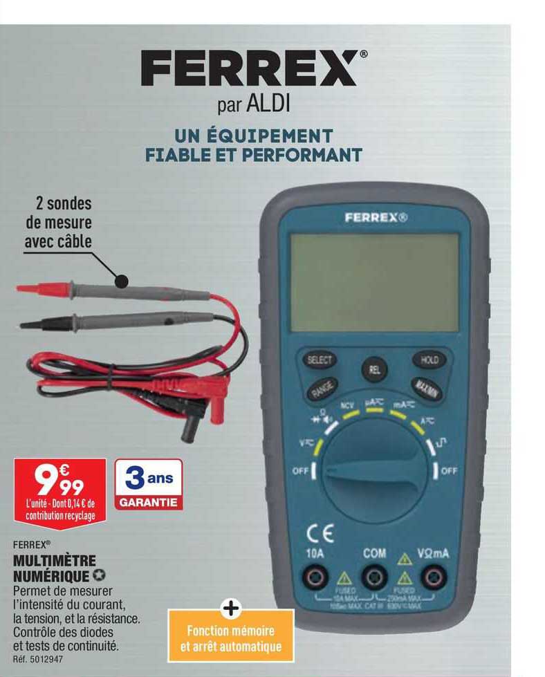 Promo Multimétre Numérique Ferrex chez Aldi - iCatalogue.fr