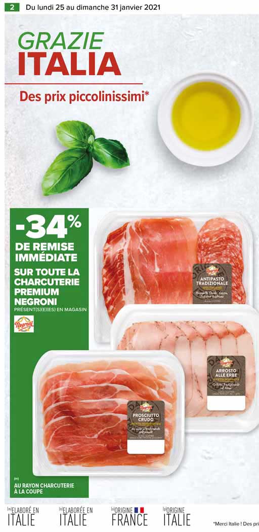 Promo Charcuterie Premium Negroni chez Carrefour - iCatalogue.fr