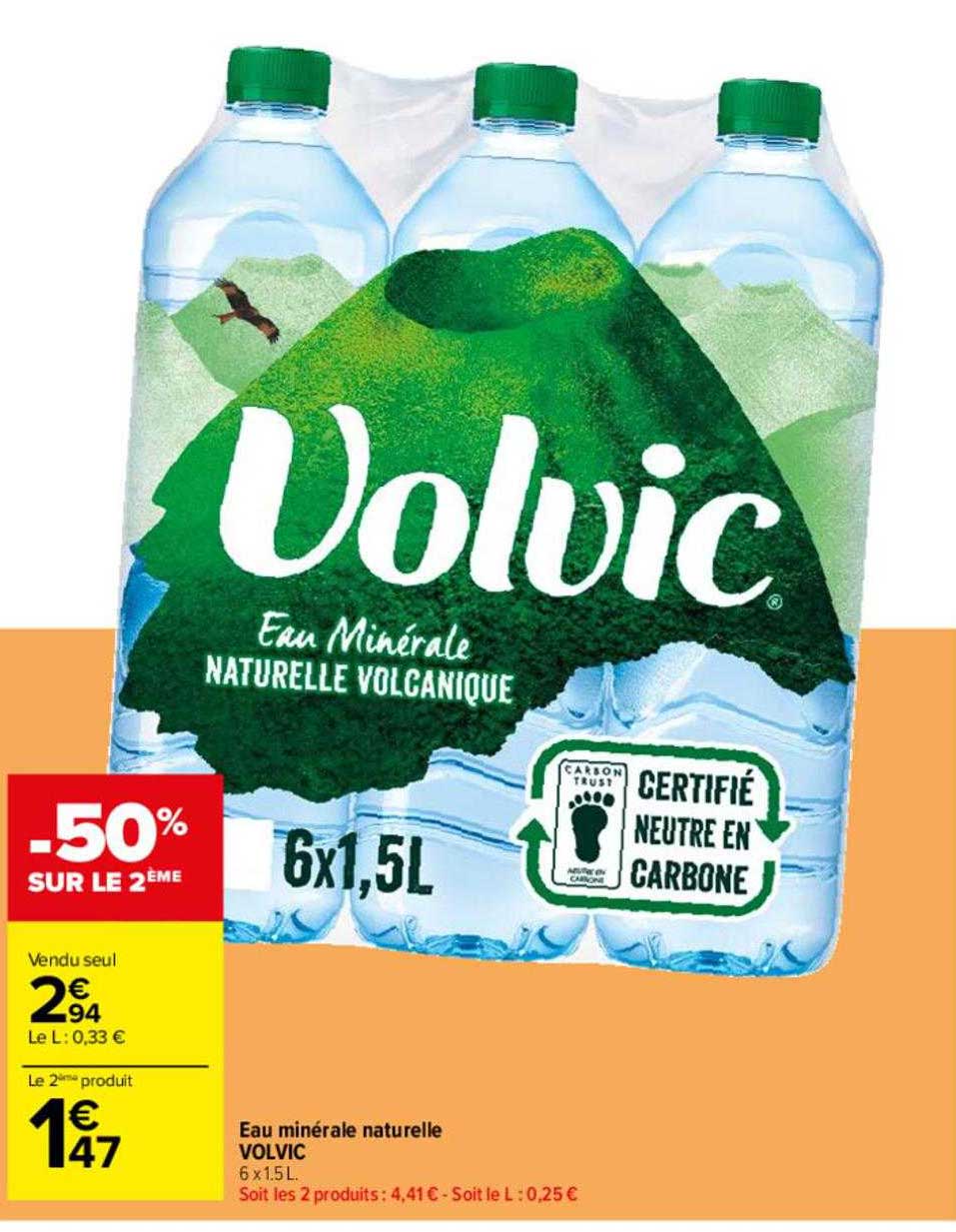 Promo Eau Minérale Naturelle Volvic chez Carrefour - iCatalogue.fr