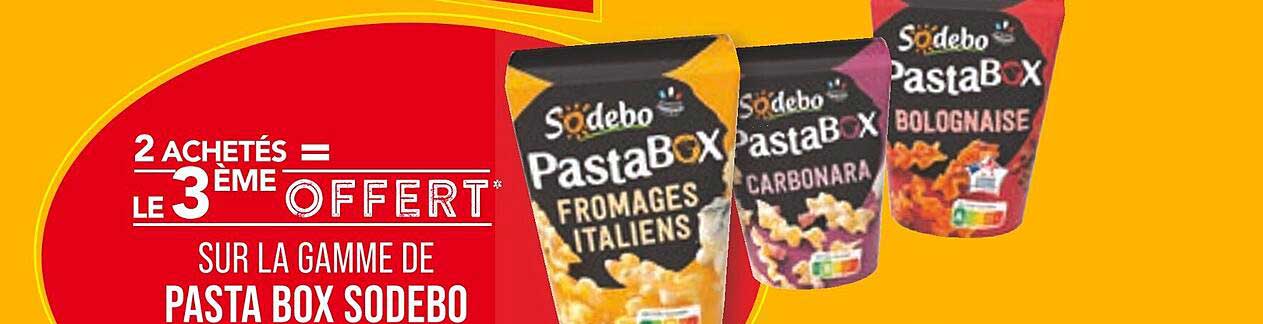Promo La Gamme De Pasta Box Sodebo chez Match - iCatalogue.fr