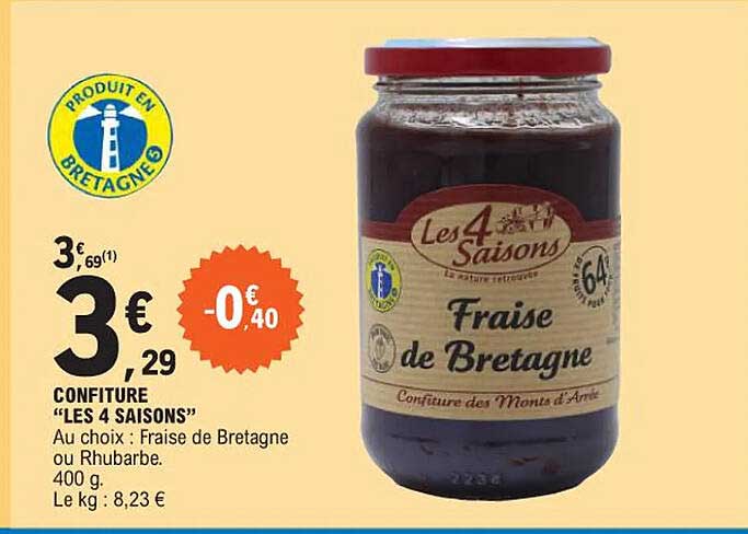 Promo Confiture "les 4 Saisons" chez E.Leclerc - iCatalogue.fr