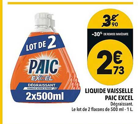 Promo Liquide Vaisselle Paic Excel chez Supeco - iCatalogue.fr