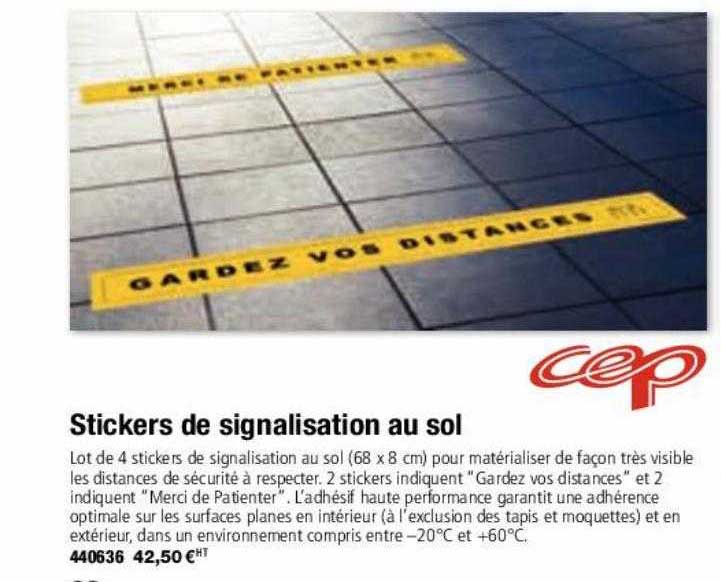 Offre Stickers De Signalisation Au Sol Cep chez Calipage