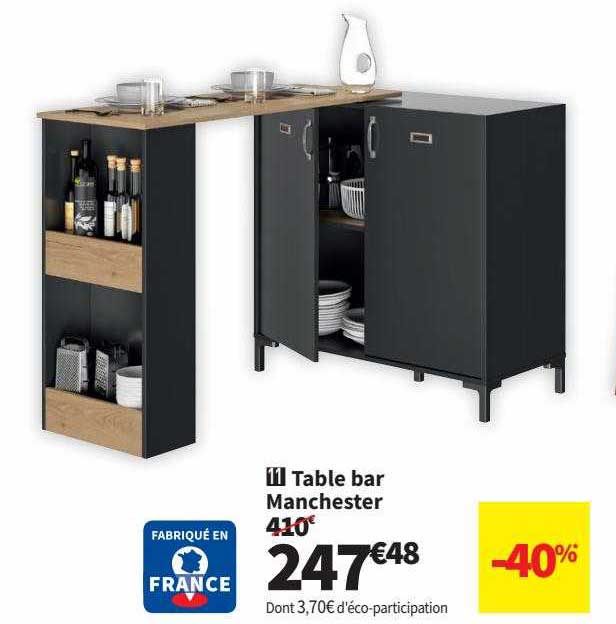 Promo Table Bar Manchester chez Conforama - iCatalogue.fr