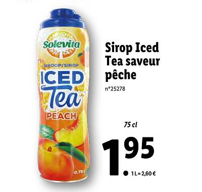 Promo Sirop Iced Tea Saveur Pêche chez Lidl - iCatalogue.fr