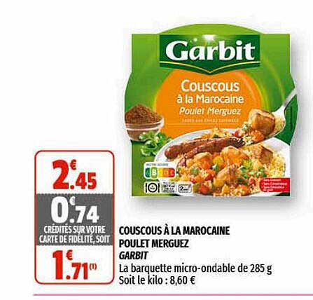 Promo Couscous à La Marocaine Poulet Merguez Garbit chez Coccinelle ...