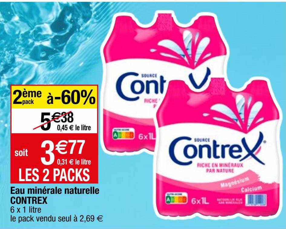 Promo Eau Minérale Naturelle Contrex chez Migros France - iCatalogue.fr