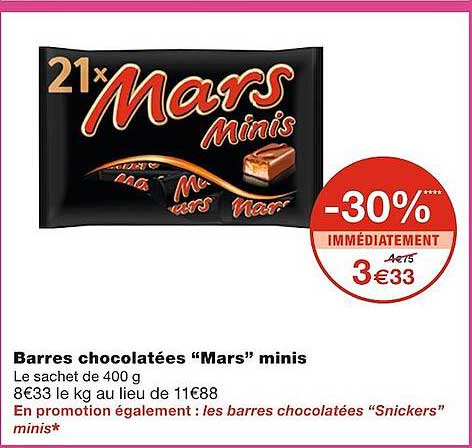 Promo Barres Chocolatées "mars" Minis chez Monoprix - iCatalogue.fr