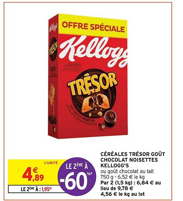 Promo Céréales Trésor Goût Chocolat Noisettes Kellogg's chez ...