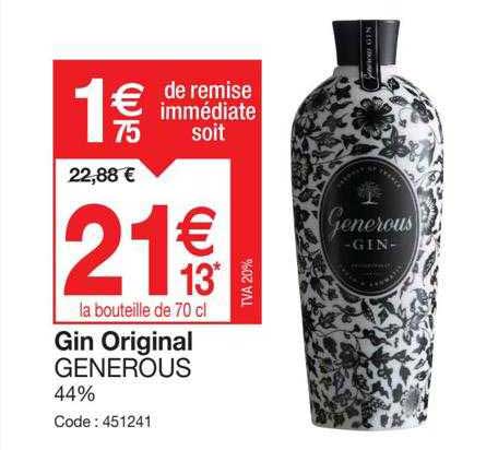 Promo Gin Original Generous chez Promocash - iCatalogue.fr