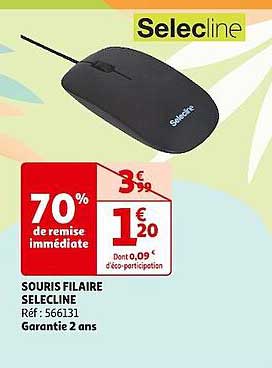 Promo Souris Filaire Selecline chez Auchan