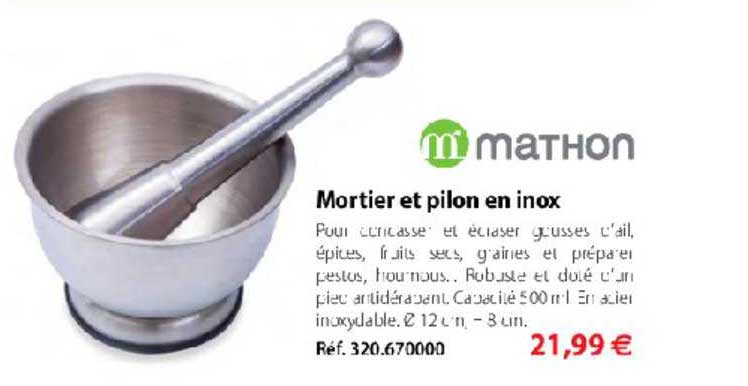 Promo Mortier Et Pilon En Inox chez Mathon - iCatalogue.fr