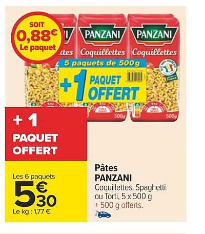 Promo Pâtes Panzani chez Carrefour - iCatalogue.fr