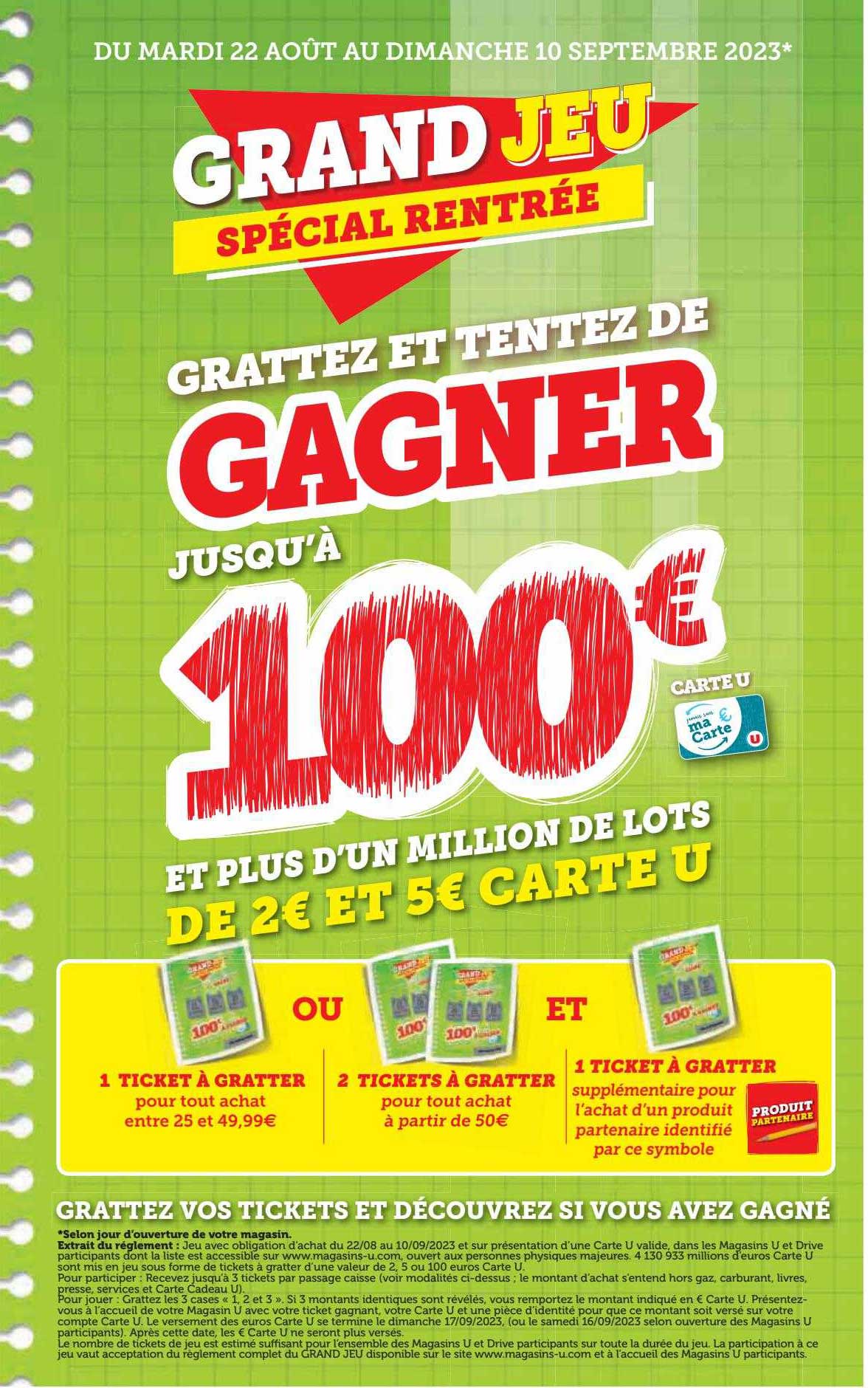 Promo Grand Jeu Spécial Rentrée chez Hyper U - iCatalogue.fr