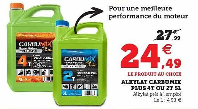 Offre Alkylat Carbumix Plus 4t Ou 2t 5l chez Hyper U
