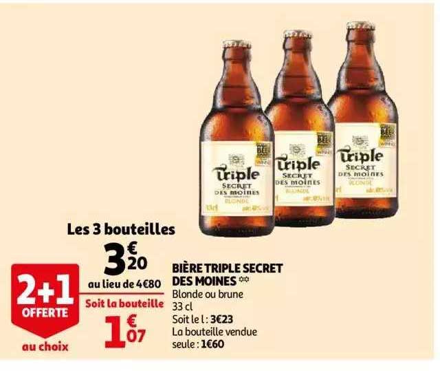 Promo Bière Triple Secret Des Moines chez Auchan - iCatalogue.fr