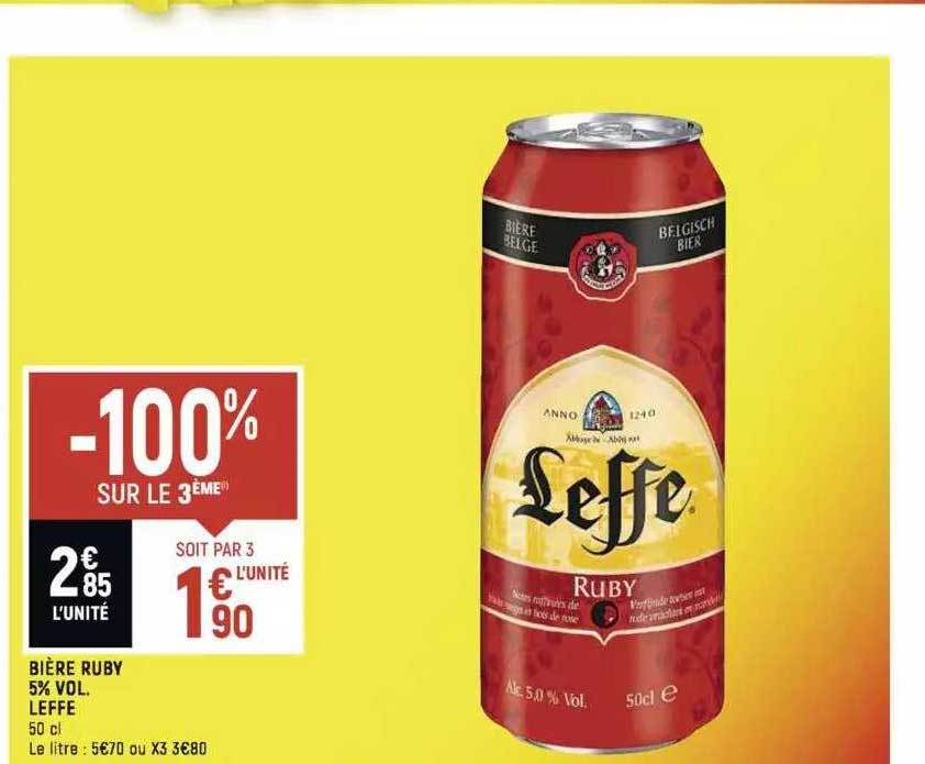 Offre Bière Ruby Leffe 5% Vol. chez Casino Supermarches