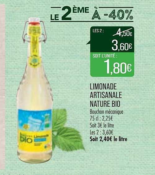 Promo Limonade Artisanale Nature Bio chez Match - iCatalogue.fr