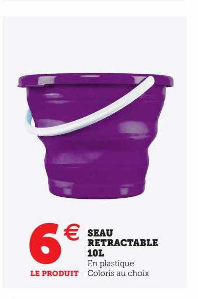 Promo Seau Rétractable 10l chez Hyper U - iCatalogue.fr