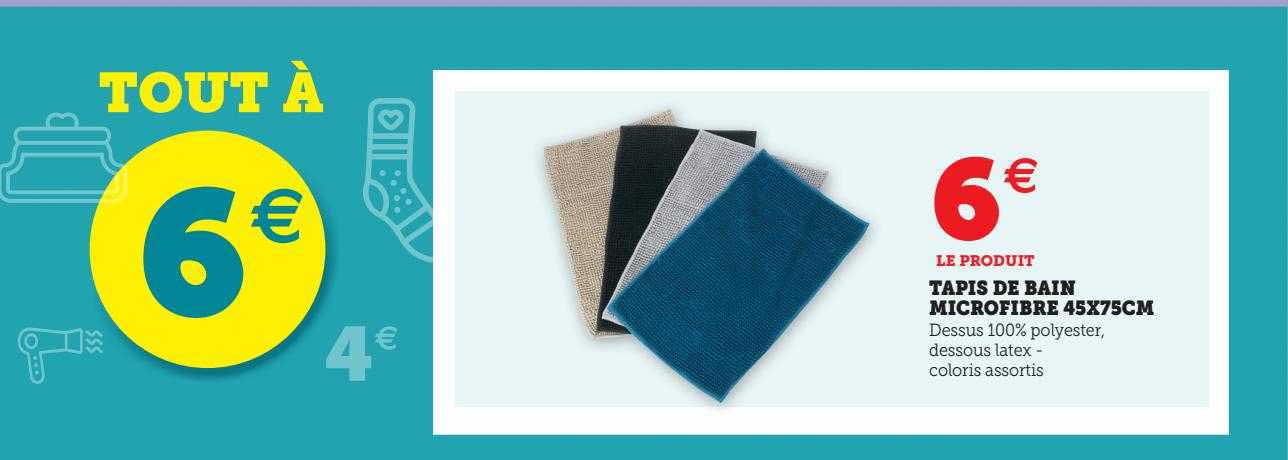 Promo Tapis De Bain Microfibre 45 X 75 Cm chez Super U - iCatalogue.fr