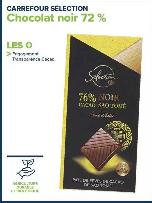 Promo Chocolat Noir 72% Carrefour Sélection chez Carrefour - iCatalogue.fr
