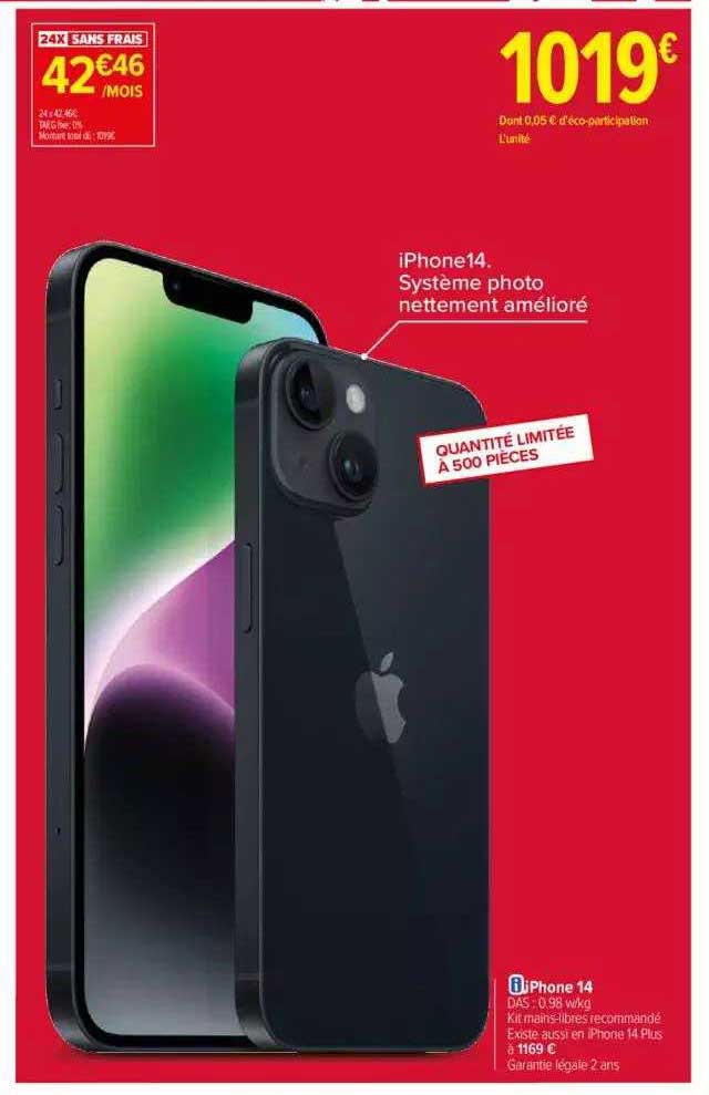 Promo IPhone 14 chez Carrefour - iCatalogue.fr