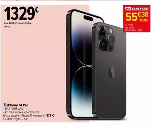 Promo IPhone 14 Pro chez Carrefour - iCatalogue.fr