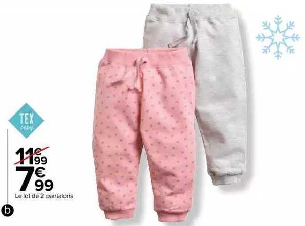 Offre Lot De 2 Pantalons Tex Baby chez Carrefour