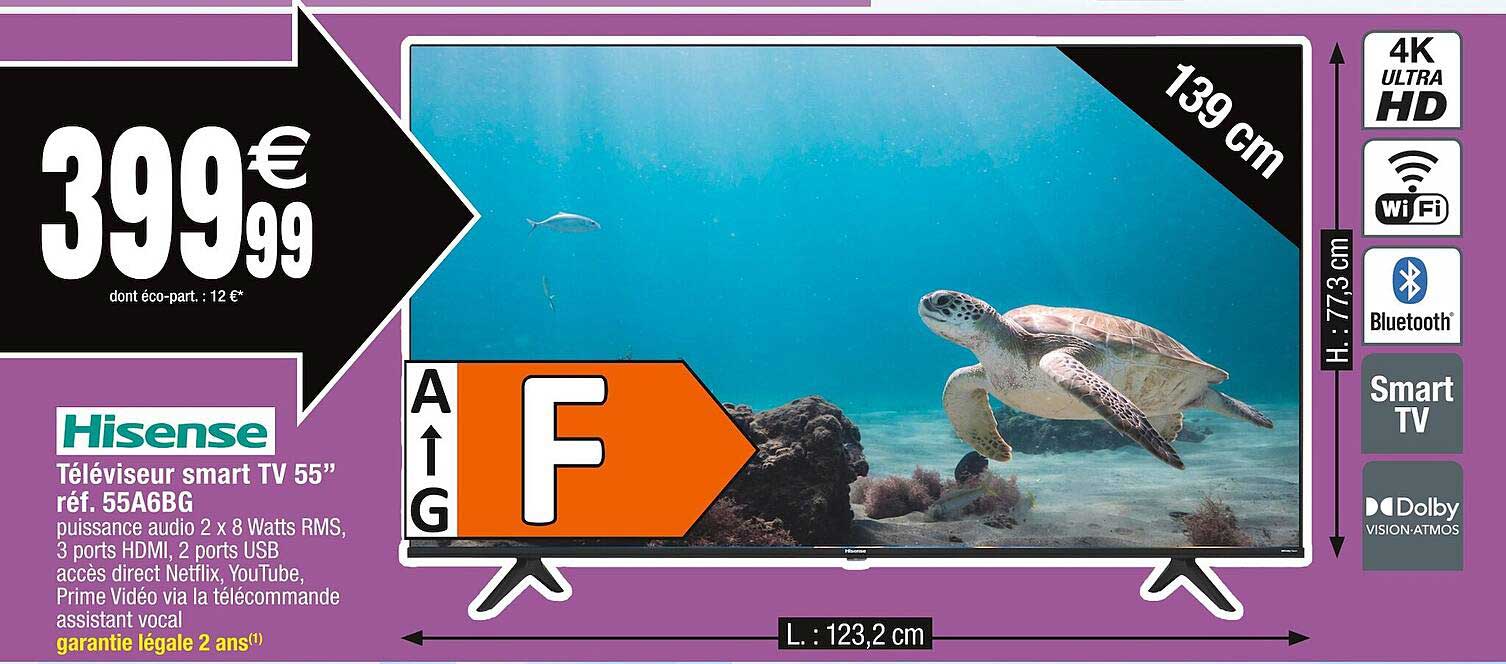 Promo Téléviseur Smart Tv 55" Hisense chez Cora - iCatalogue.fr