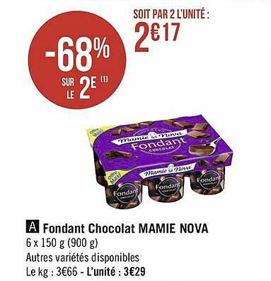 Promo Fondant Chocolat Mamie Nova chez Géant Casino - iCatalogue.fr