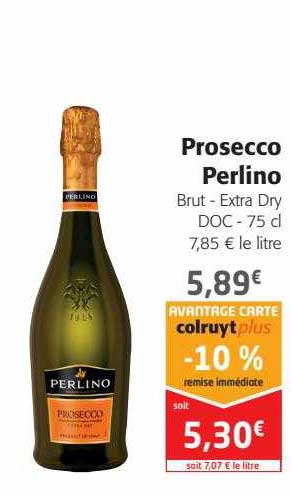 Promo Prosecco Perlino Brut - Extra Dry Doc chez Colruyt - iCatalogue.fr
