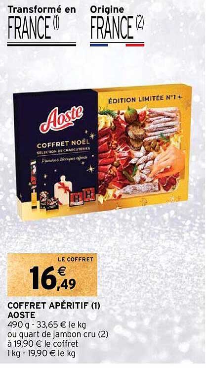 Promo Coffret Apéritif Aoste chez Intermarché - iCatalogue.fr