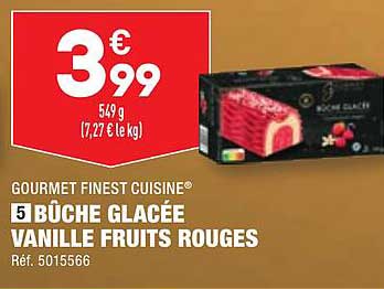Promo Gourmet Finest Cuisine Bûche Glacée Vanille Fruits Rouges chez ...