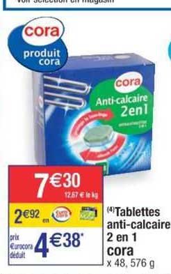Promo Tablettes Anti-calcaire 2 En 1 Cora chez Cora - iCatalogue.fr