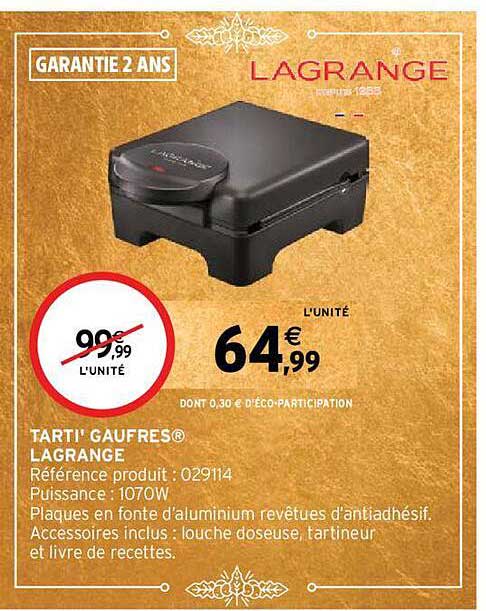Promo Tarti' Gaufres Lagrange chez Intermarché - iCatalogue.fr