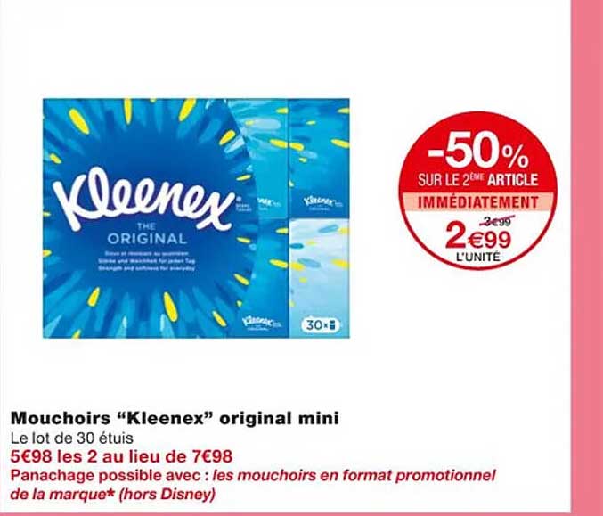 Promo Mouchoirs "kleenex" Original Mini chez Monoprix - iCatalogue.fr