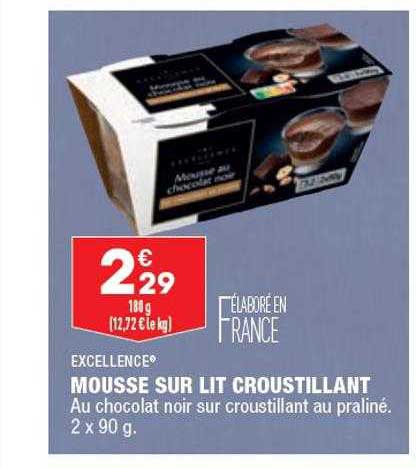 Promo Mousse Sur Lit Croustillant Excellence chez Aldi - iCatalogue.fr