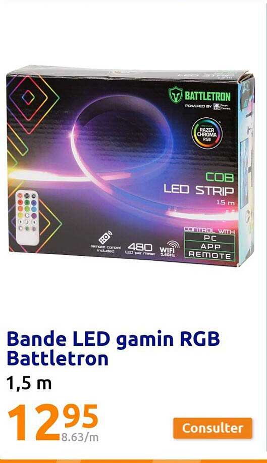 Promo Bande Led Gamin Rgb Battletron chez Action - iCatalogue.fr