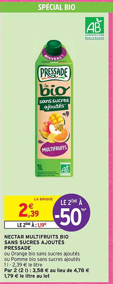 Promo Nectar Multifruits Bio Sans Sucres Ajoutés Pressade chez ...